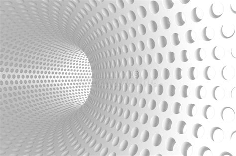Abstract Geometric Pattern With Circular Shapes In Futuristic Tunnel Design Stock Illustration