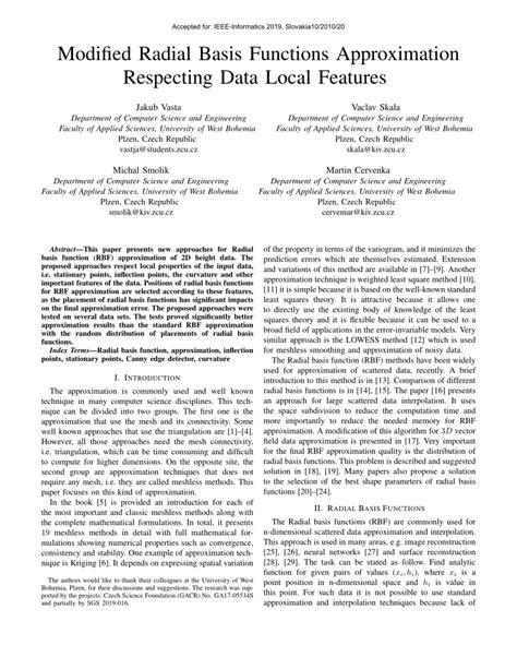 Pdf Modified Radial Basis Functions Approximation Respecting Data