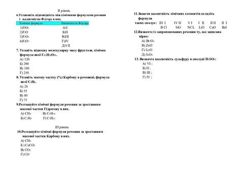 контрольні роботи з хімії 7 клас Тест Хімія