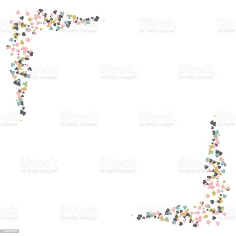 흰색 배경에 고립 된 마음 색종이 프레임 벡터 행복 한 생일 파티 낭만적인 이벤트와 공휴일의 개념 개체 그룹에 대한 스톡 벡터 아트 및 기타 이미지 Istock