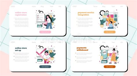 Payment Integration Web Banner Or Landing Page Set Online Store