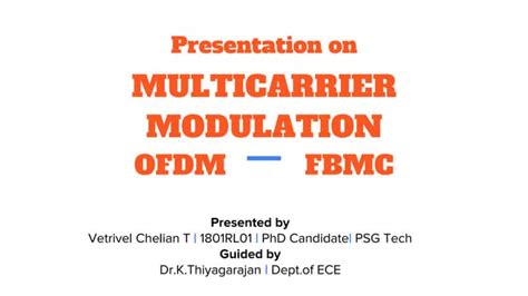 Multi Carrier Modulation Ofdm And Fbmc Pdf