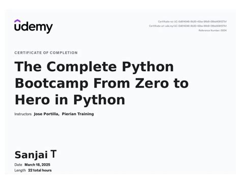 Python Programming Learning Udemy Sanjai Thiyagaraj