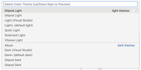 Use The Published Gitpod Theme In Gitpod · Issue 9950 · Gitpod Io