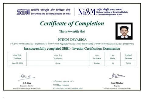 Nithin Devadiga On Linkedin Sebi Nism Investor