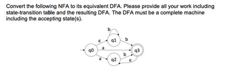 Solved Convert The Following Nfa To Its Equivalent Dfa Please