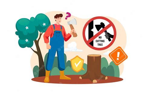 Premium Vector Illegal Cutting Of Forests Is Strictly Prohibited