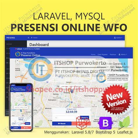 Jual Source Code Aplikasi Web Presensi Online Wfo Laravel 7 Fitur Lokasi Maps Leafletjs Shopee