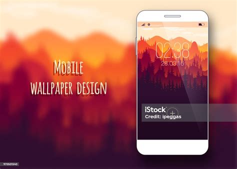 배경 흐리게에 다채로운 모바일 인터페이스 배경 화면입니다 모바일 배경 화면입니다 깨끗 하 고 현대적인 디자인입니다 자연입니다 벡터 일러스트 레이 션 Gui 위젯에 대한 스톡