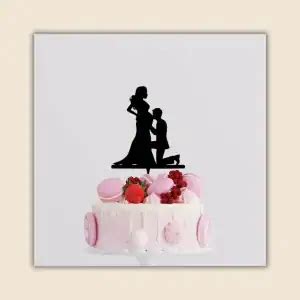 Romantische Taarttopper Bruiloft Handgemaakt