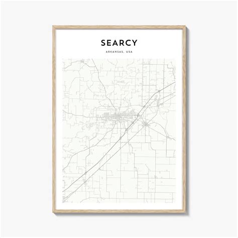 Searcy Map Print Arkansas Poster Usa Wall Art White County Custom