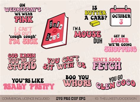 Mean Girls Svg Bundle Svg Mean Girls Clip Art Mean Girls Etsy Schweiz
