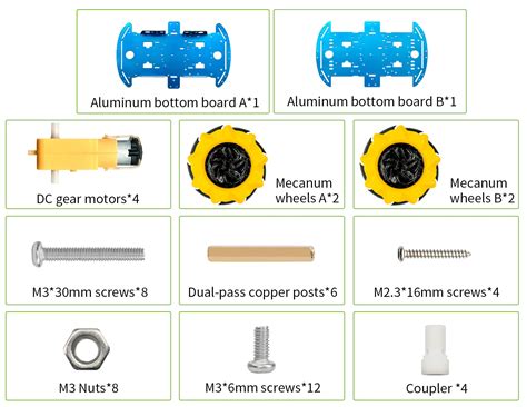 Probots Mecanum Wheel Aluminum Double Chassis Car DIY Robot KIT Buy Online Buy Online India