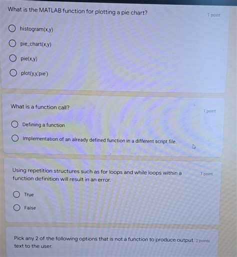 Solved What Is The Matlab Function For Plotting A Pie Chart Chegg Com