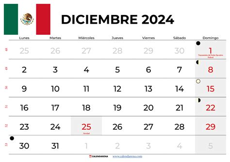 Calendario De Diciembre De 2024 Para Imprimir Con Días Festivos