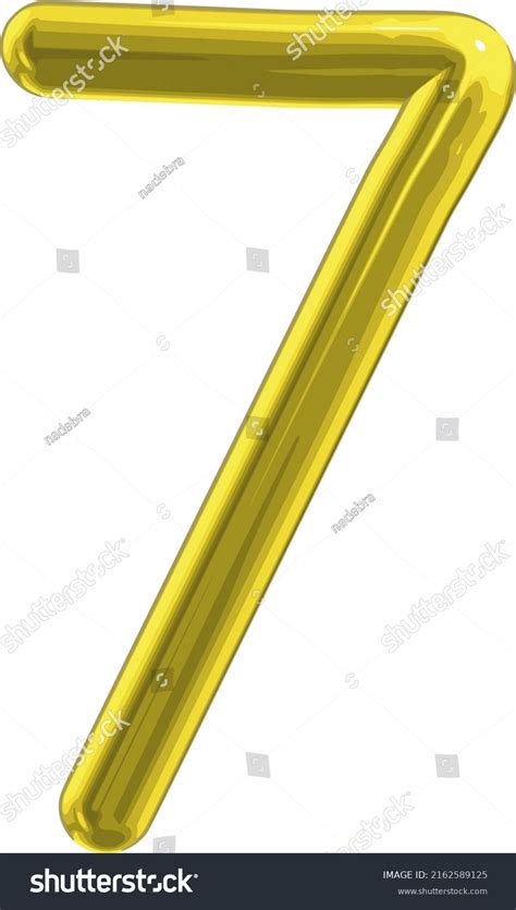 3d Illustration Golden Number Seven Stock Vector Royalty Free