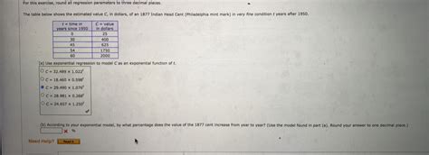 Solved For This Exercise Round All Regression Parameters To Three