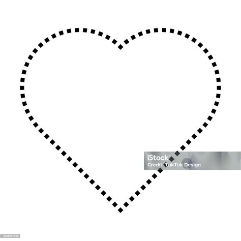 창조적 인 그래픽 디자인 Ui 요소를위한 심장 모양 점선 기호 아이콘 벡터 0명에 대한 스톡 벡터 아트 및 기타 이미지 0명 개념 개념과 주제 Istock