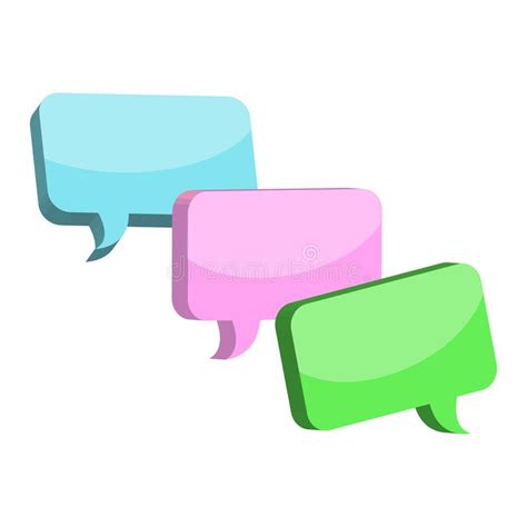 Multi Colored Message Dialog Chat Speech Bubble Empty Speech Bubble Vector Illustration