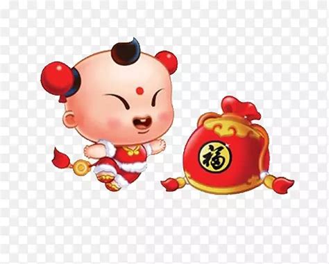 萌娃福袋新年好PNG图片素材下载 图片编号bjyokmey 免抠素材网