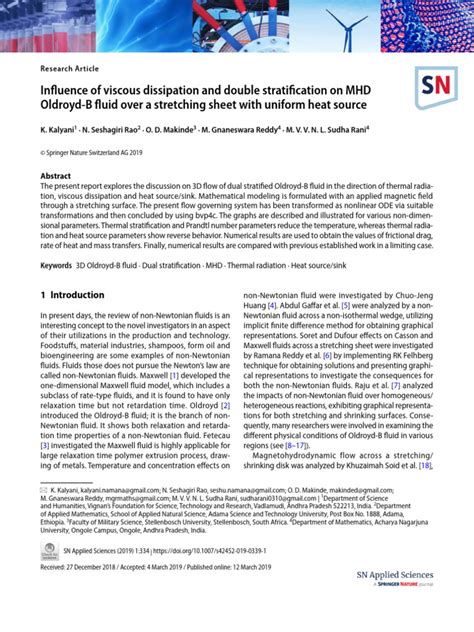 Oldroyd B Fluid Pdf Viscosity Boundary Layer