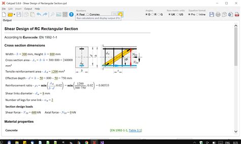 Shear Design With Calcpad Rcalcpad