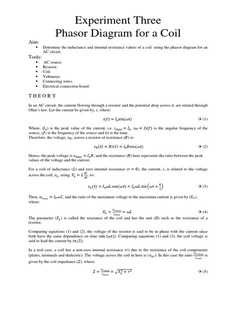 Exp Four Rl Phasor Diagram Pdf Inductor Voltage
