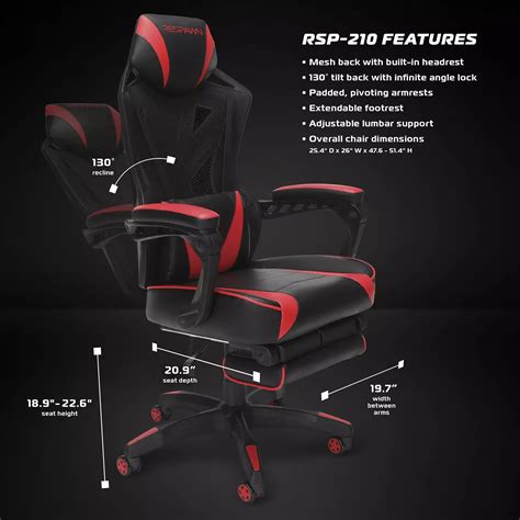 Buy Respawn Rsp 210 Rd By Ofm 210 Racing Style Gaming Chair Red Online