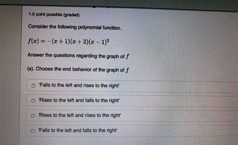 solved 1 0 point possible graded consider the following