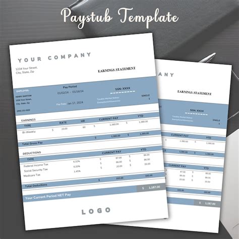 Small Business Paystub Template Etsy
