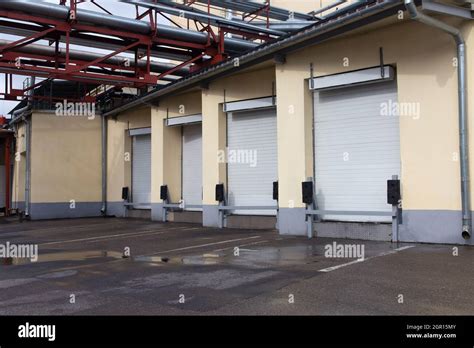 Detail Of Loading Docks Outside Of Warehouse In Logistic Areal Of Factory Stock Photo Alamy