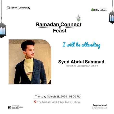 syed abdul sammad on linkedin ramadanconnectfeast networking notionlahore
