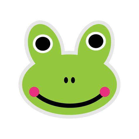 Frog Face Template Frog Face Icon Flat Color Design Vector