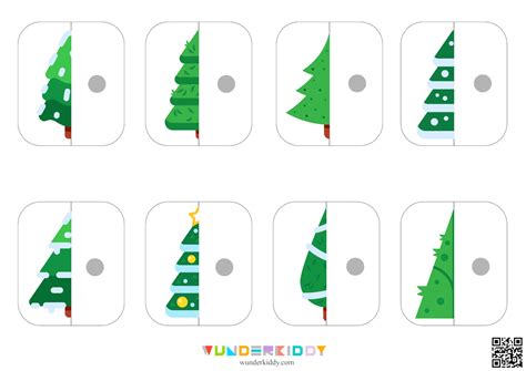 printable christmas tree matching worksheet for preschool