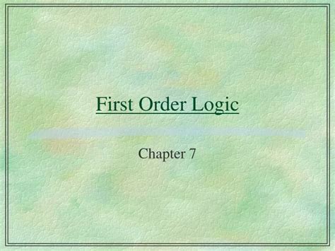 PPT First Order Logic PowerPoint Presentation Free Download ID 5120895
