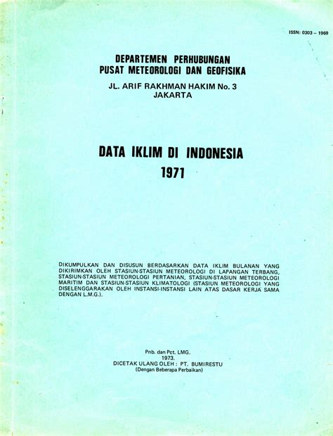 Data Iklim Di Indonesia 1971 Bmkg E Library