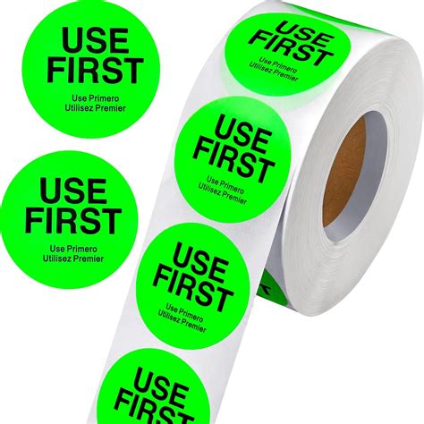 Buy 1000 Pcs Use First Stickers Day Food Labels 15 Inch Circle
