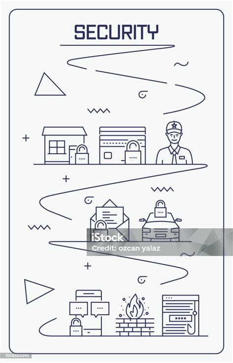 보안 인포그래픽 디자인은 편집 가능하며 색상을 변경할 수 있습니다 흰색 배경의 경로를 따르는 준비되고 세련된 디자인 아이콘