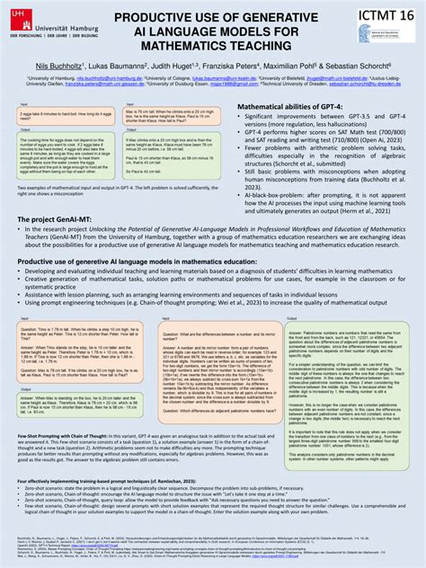 PDF PRODUCTIVE USE OF GENERATIVE AI LANGUAGE MODELS FOR MATHEMATICS TEACHING