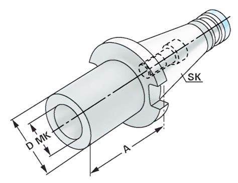 Втулка переходная SK50/КМ3 A=65 на конус Морзе с резьбой DIN 6364