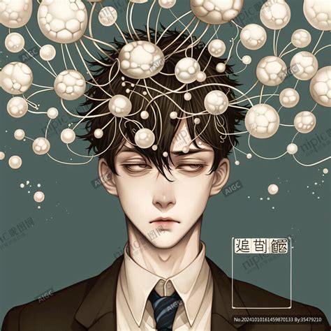 Ai创作图人物情绪插画 噪子面插画 科技男插画 含羞鱼球插画 活珠子插画 躁点插画 头顶一颗珠 缸中之脑 拽面意境画 体质插画 噪点风插画 焦虑缓解艺术 股理插画男孩 龙须糖插画 头像约稿