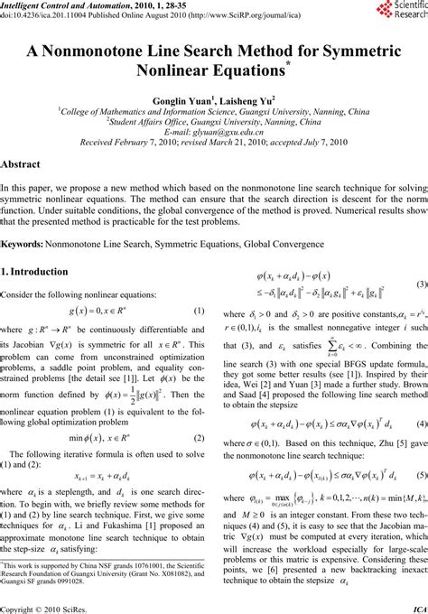 A Nonmonotone Line Search Method For Symmetric Nonlinear Equations