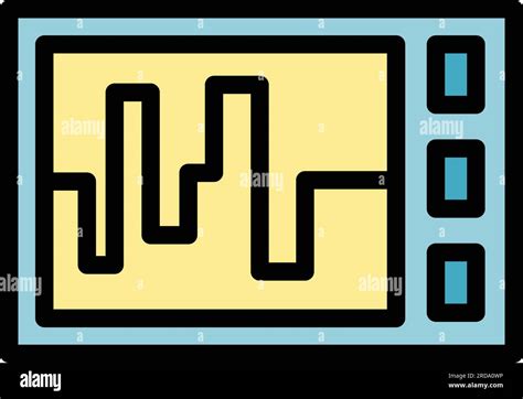 Steel Cnc Machine Icon Outline Vector Lathe Equipment Laser Industry Color Flat Stock Vector