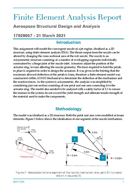 Finite Element Analysis Report Finite Element Analysis Report Aerospace Structural Design And