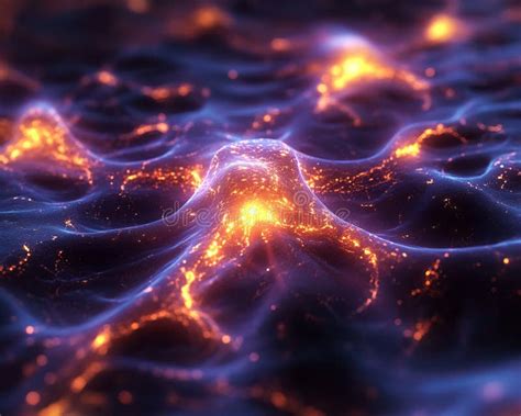 Abstract Representation Of Neural Networks With Glowing Elements Stock Illustration