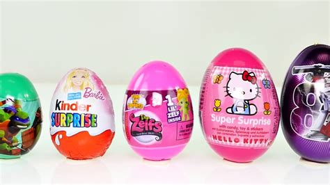 Learn Sizes With Toy Surprise Eggs Kinder Surprise Barbie Hello Kitty
