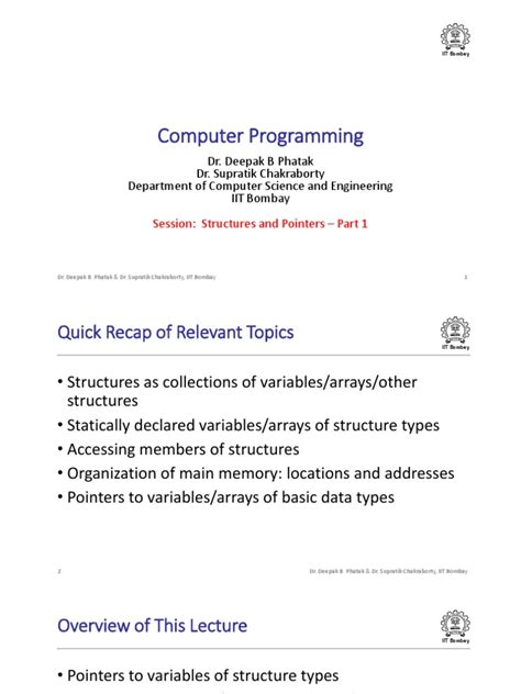 Cs101x S438a Structures And Pointers Part 1 Iit Bombay Pdf Pdf