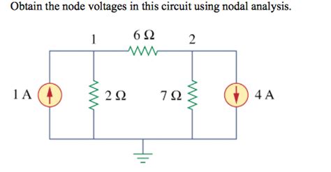 Solved Obtain The Node Voltages In This Circuit Using Nodal Chegg