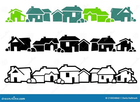 Real Estate Neighborhood Border Design Stock Vector Illustration Of