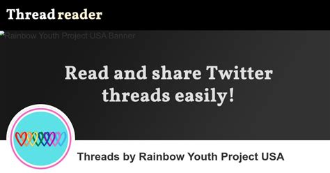 Rainbow Youth Project Usas Threads Thread Reader App